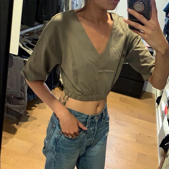 Tops | Jenny Crop Top Olive | Poshmark